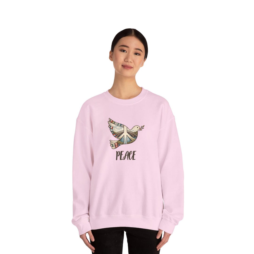 Peace Sweatshirt With Dove Graphic | Minimalist Dove Crewneck ...