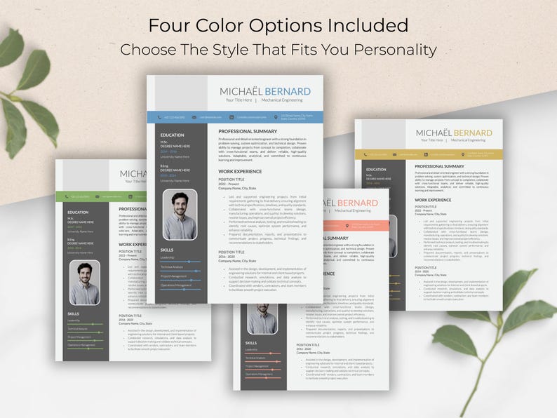 Resume Template Word | Resume & Cover Letter | Editable CV | 1 and 2 Pages - Etsy