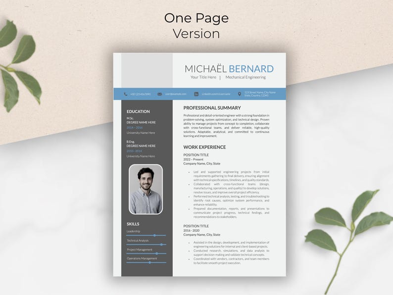 Resume Template Word | Resume & Cover Letter | Editable CV | 1 and 2 Pages - Etsy