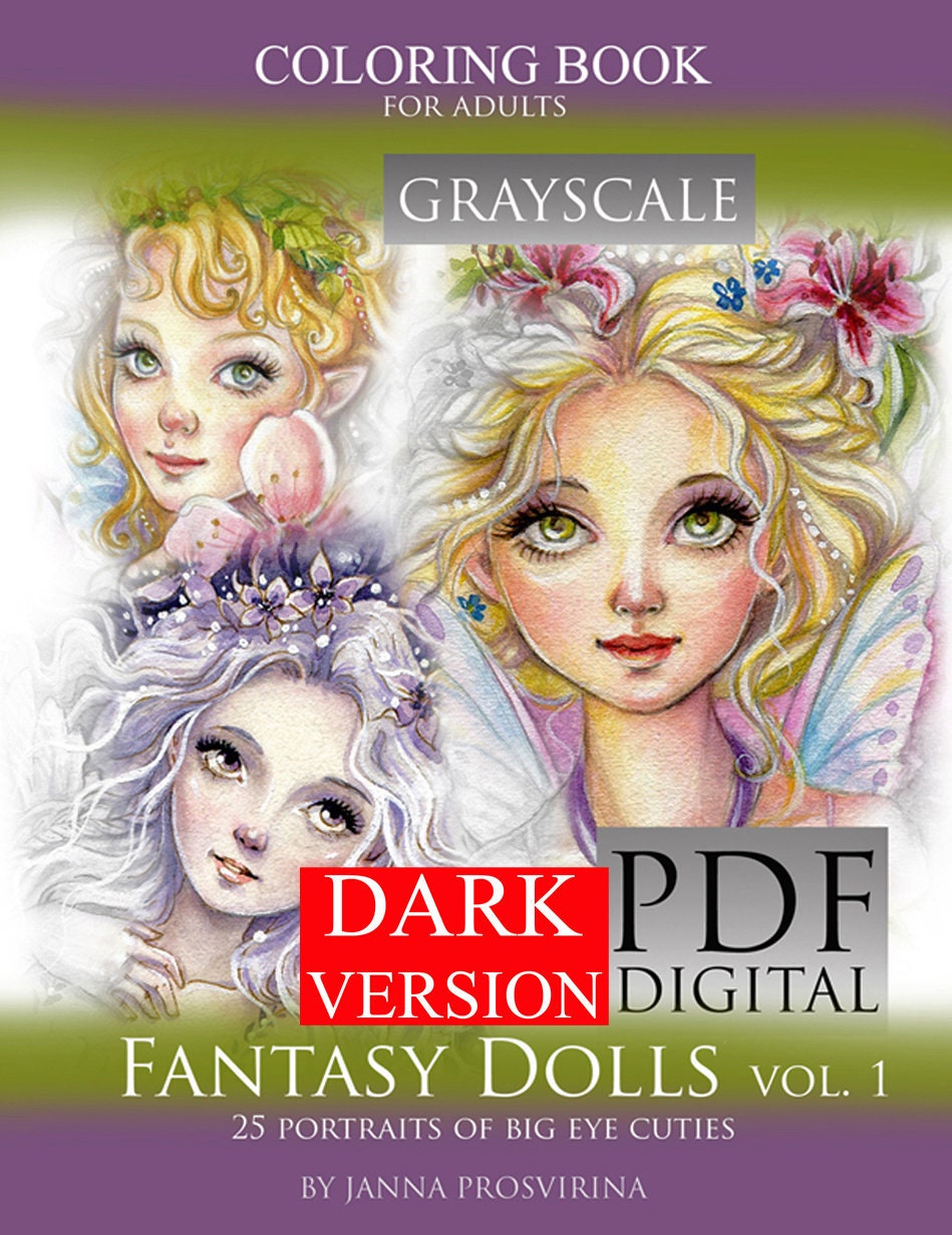 PRINTABLE Instant Download PDF GRAYSCALE Coloring Book - Etsy