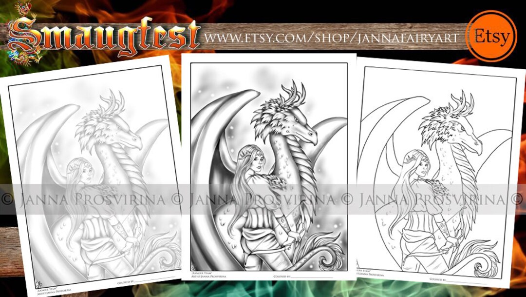 Dragon Digital Stamp, Printable, Instant Download, Digi Stamp, Coloring ...