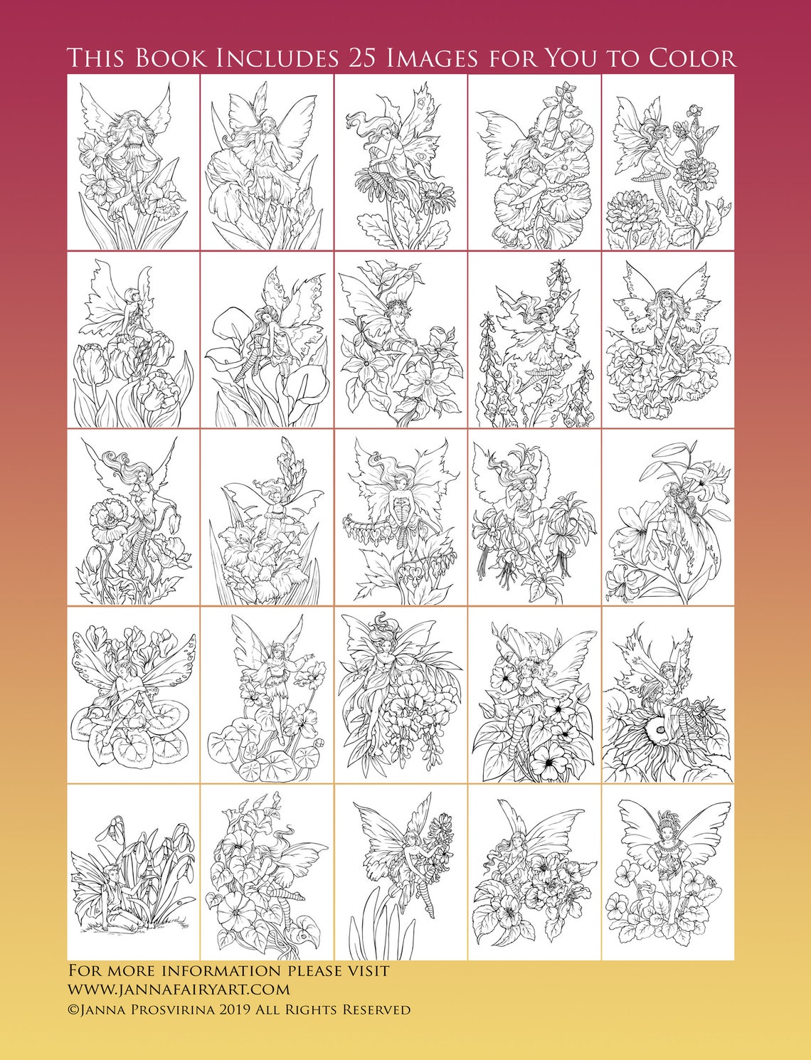 PRINTABLE PDF Coloring Book Instant Download Line Art - Etsy