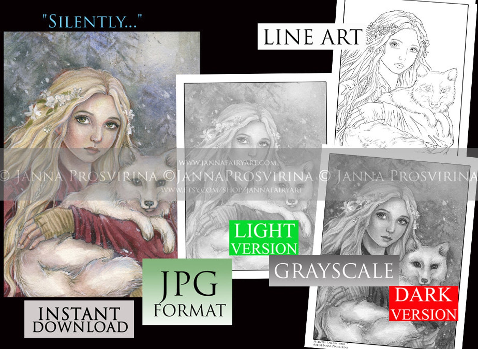 Digital Stamp, Printable, Instant Download, Digi Stamp, Coloring Page ...
