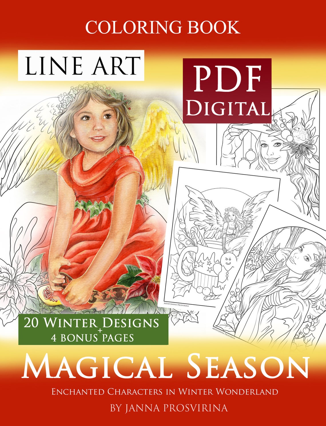 PRINTABLE PDF Coloring Book Christmas Yule Winter Season - Etsy