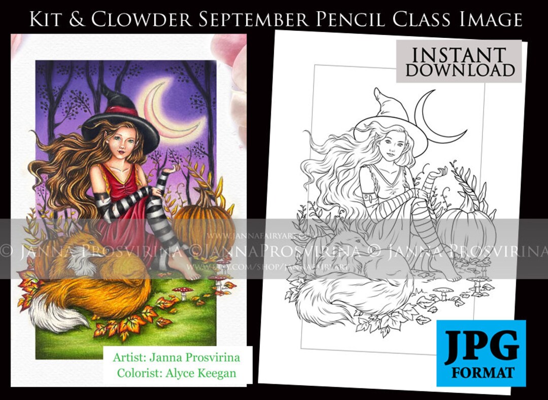 Kit&clowder Coloring Classes Digital Stamp, Printable, Instant Download ...