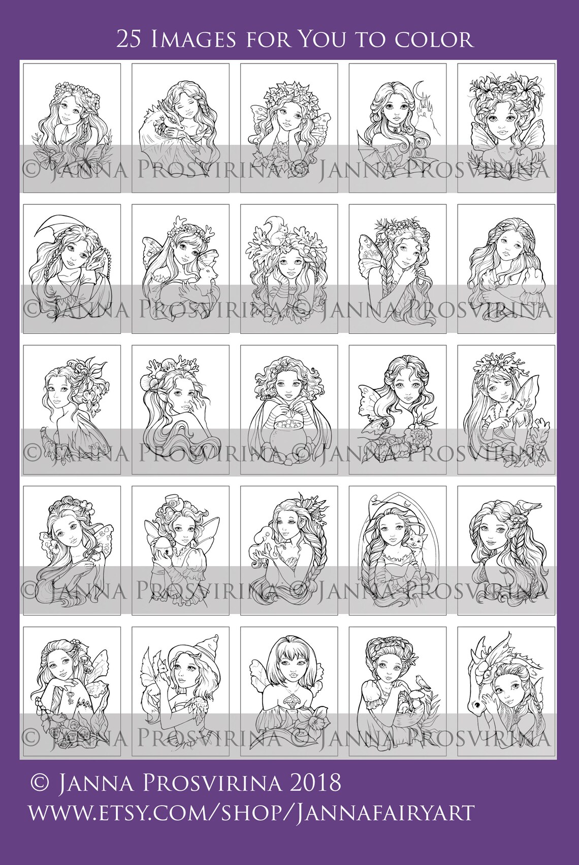 Digital Book Coloring Pdfprintable Instant Download - Etsy