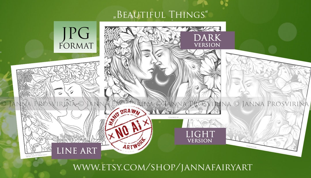Beautiful Things, Coloring Page, Grayscale, Line Art, Printable ...