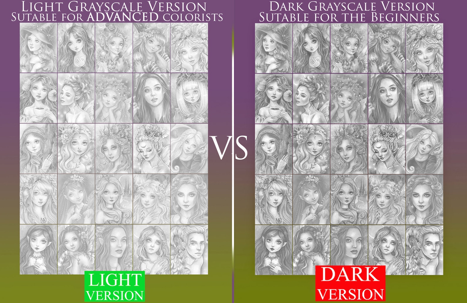 PRINTABLE Instant Download PDF GRAYSCALE Coloring Book | Etsy