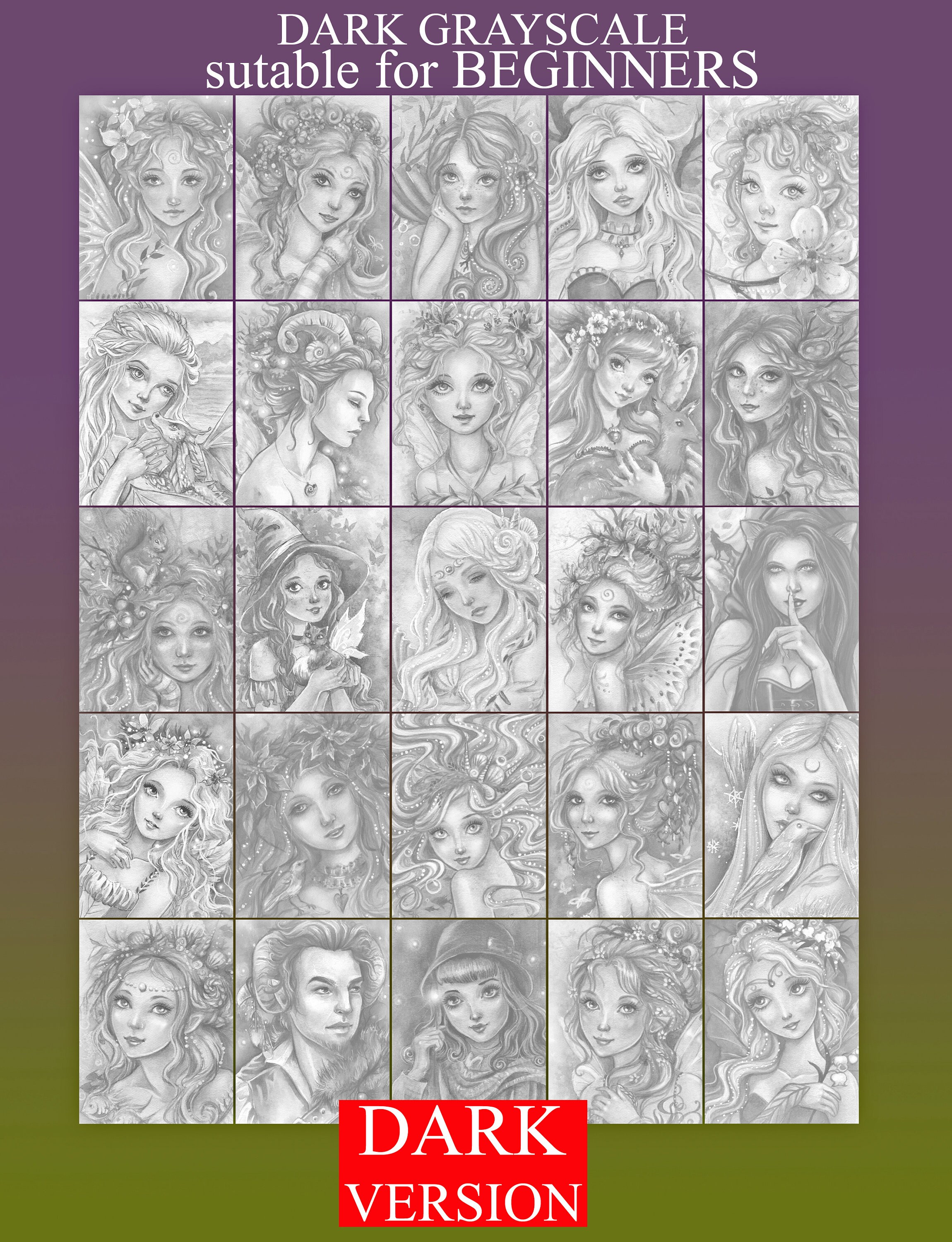 PRINTABLE Instant Download PDF GRAYSCALE Coloring Book - Etsy