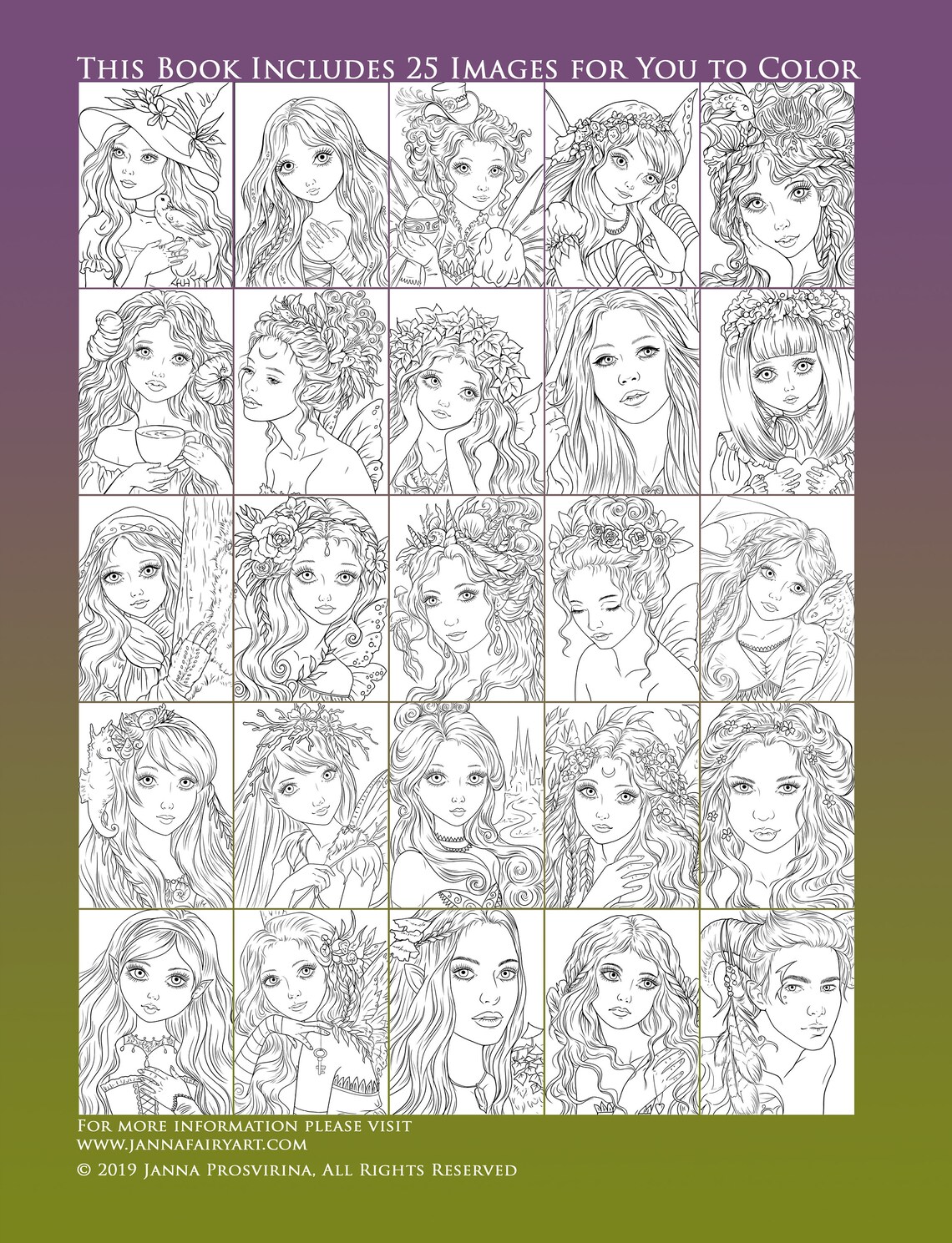 PRINTABLE PDF Coloring Book Instant Download Line Art | Etsy