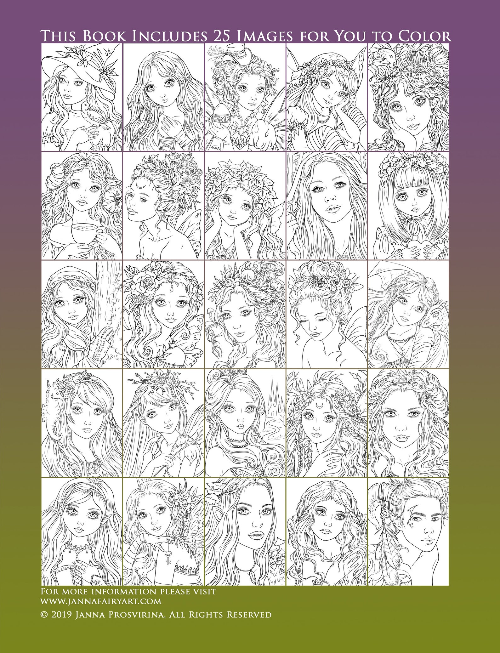 PRINTABLE PDF Coloring Book Instant Download Line Art | Etsy