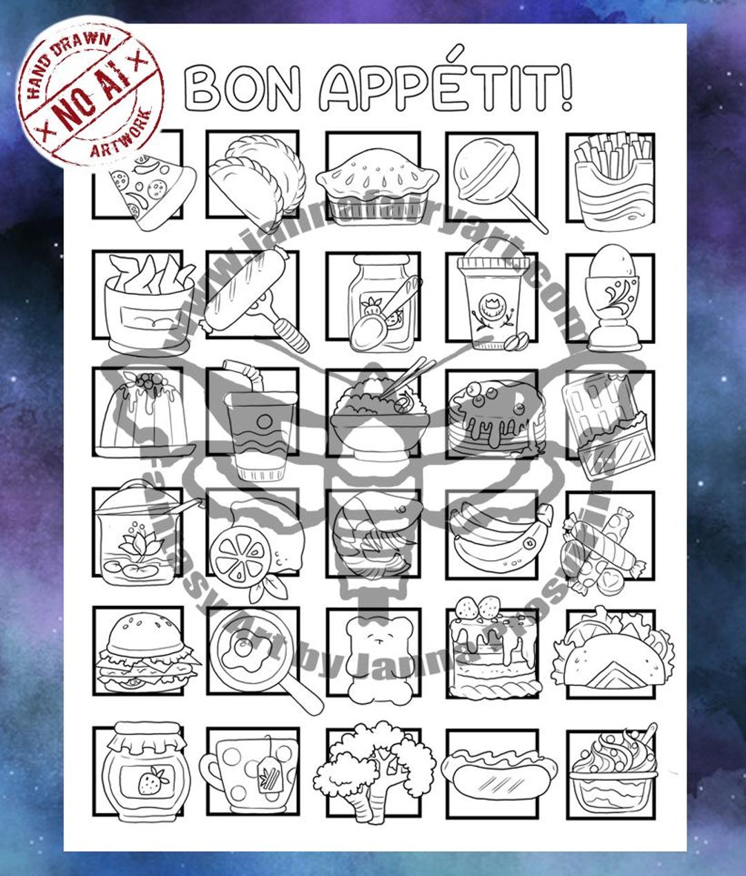 Bon Appetit Tiny Treats Countdown Coloring Page, Calendar to Color ...