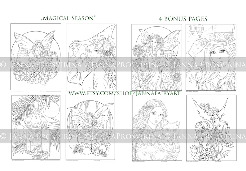 PRINTABLE PDF Coloring Book Christmas Yule Winter Season - Etsy