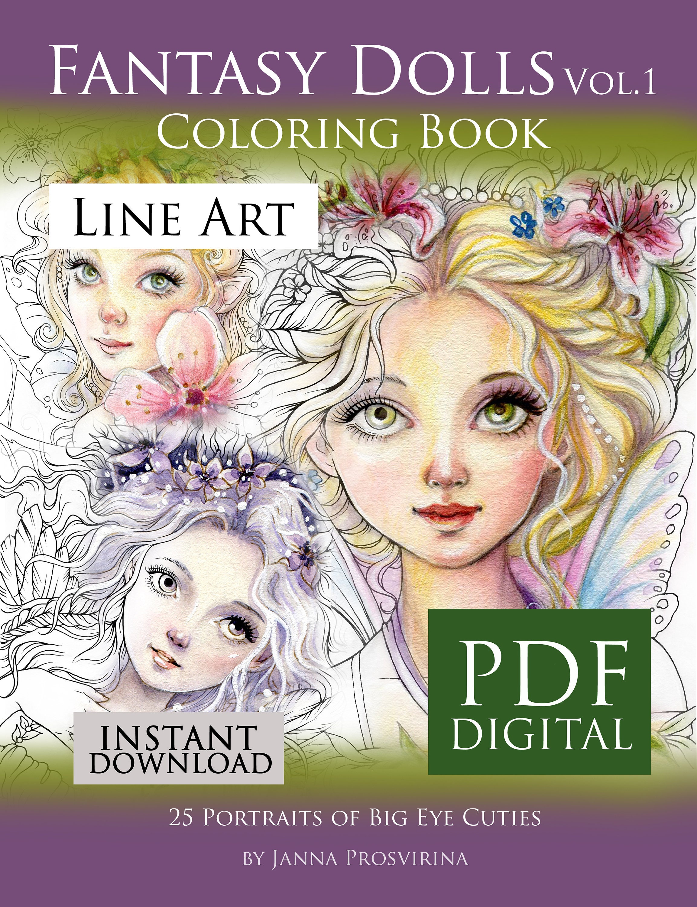 PRINTABLE PDF Coloring Book Instant Download Line Art - Etsy