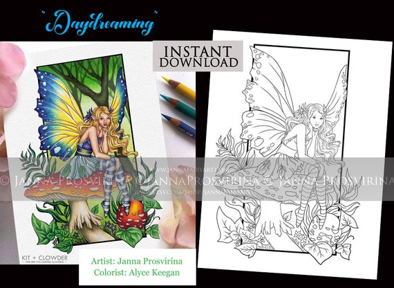 Kit&clowder Coloring Classes Digital Stamp Printable Instant | Etsy