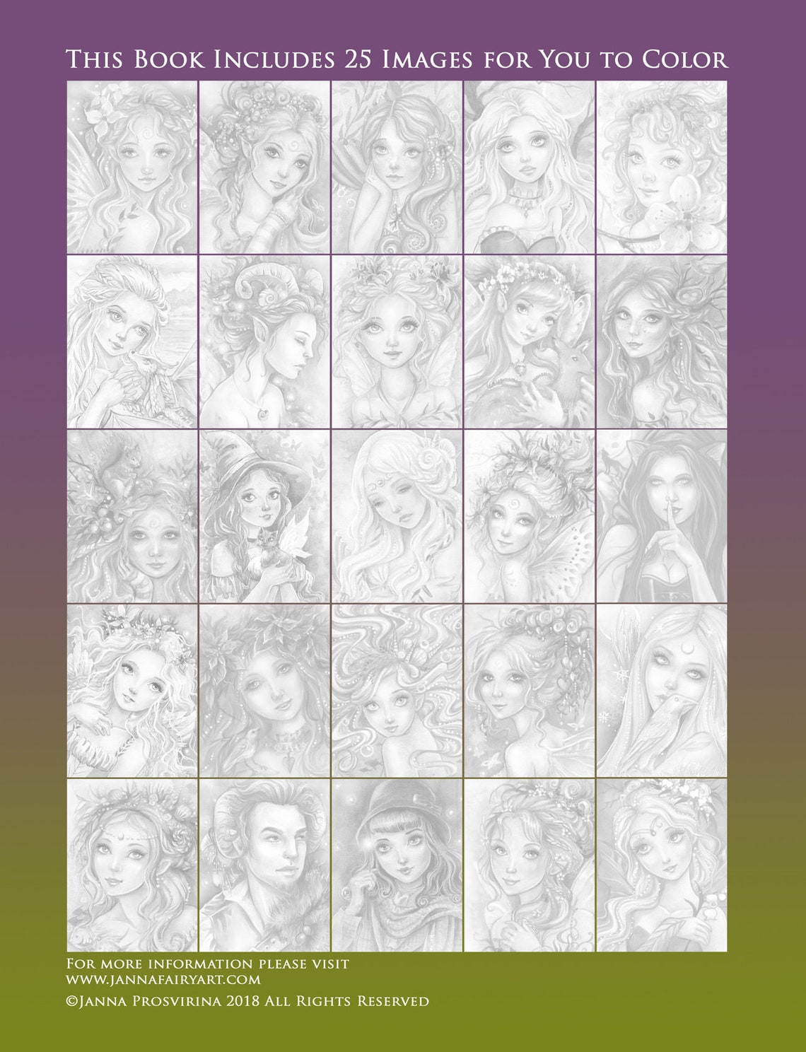 PRINTABLE Instant Download, PDF GRAYSCALE Coloring Book, Coloring Pages ...