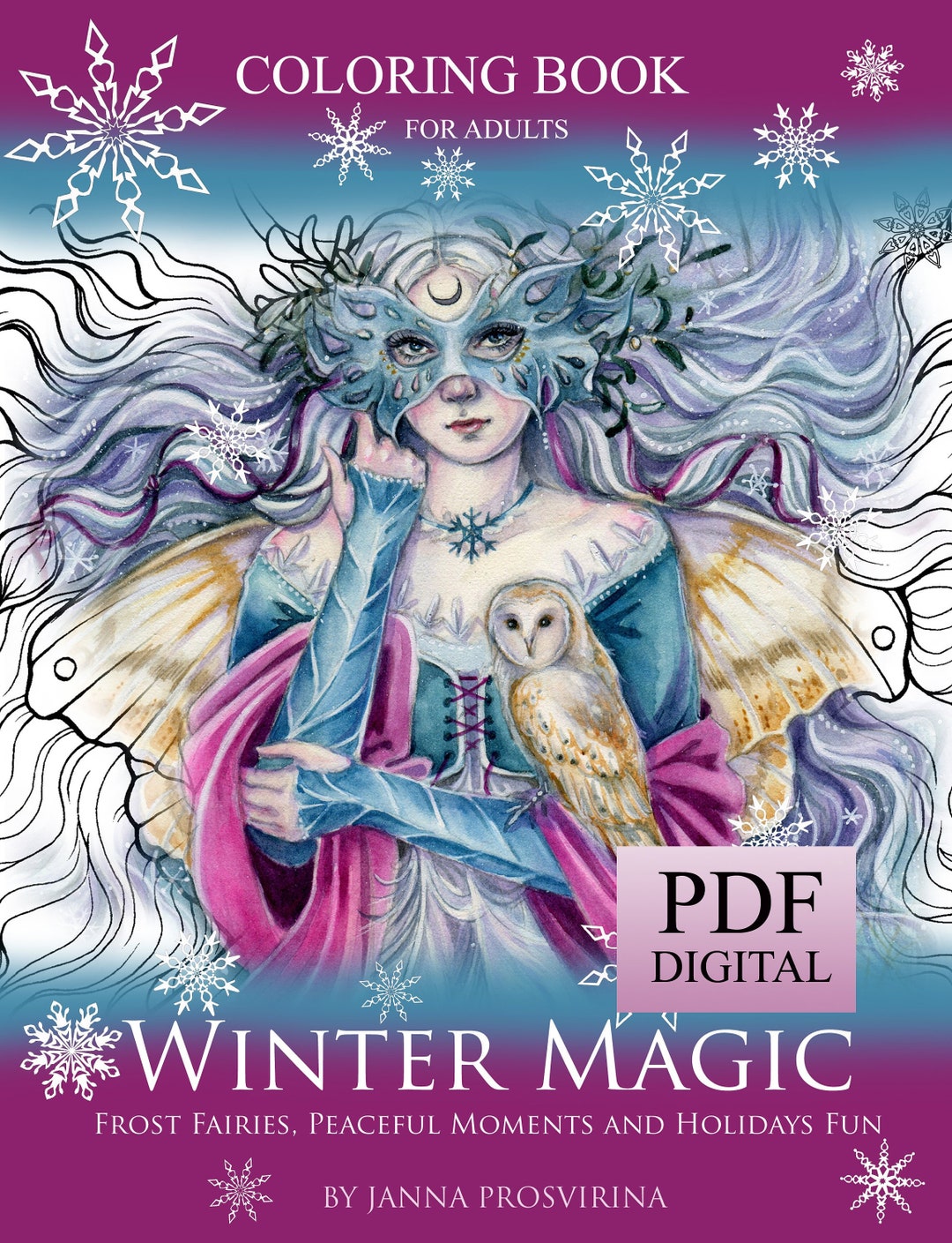 PRINTABLE, PDF Coloring Book, Instant Download, Winter Coloring Book ...