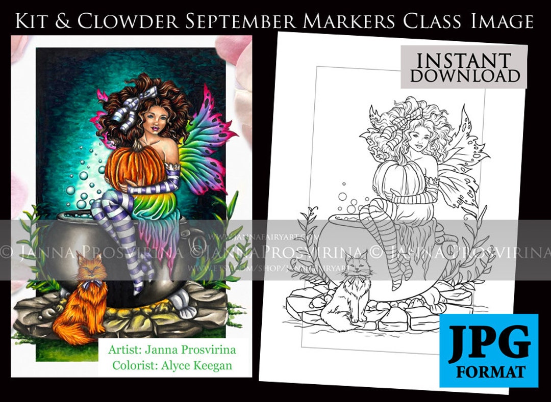 Kit&clowder Coloring Classes Digital Stamp, Printable, Instant Download, Digi Stamp, Coloring ...