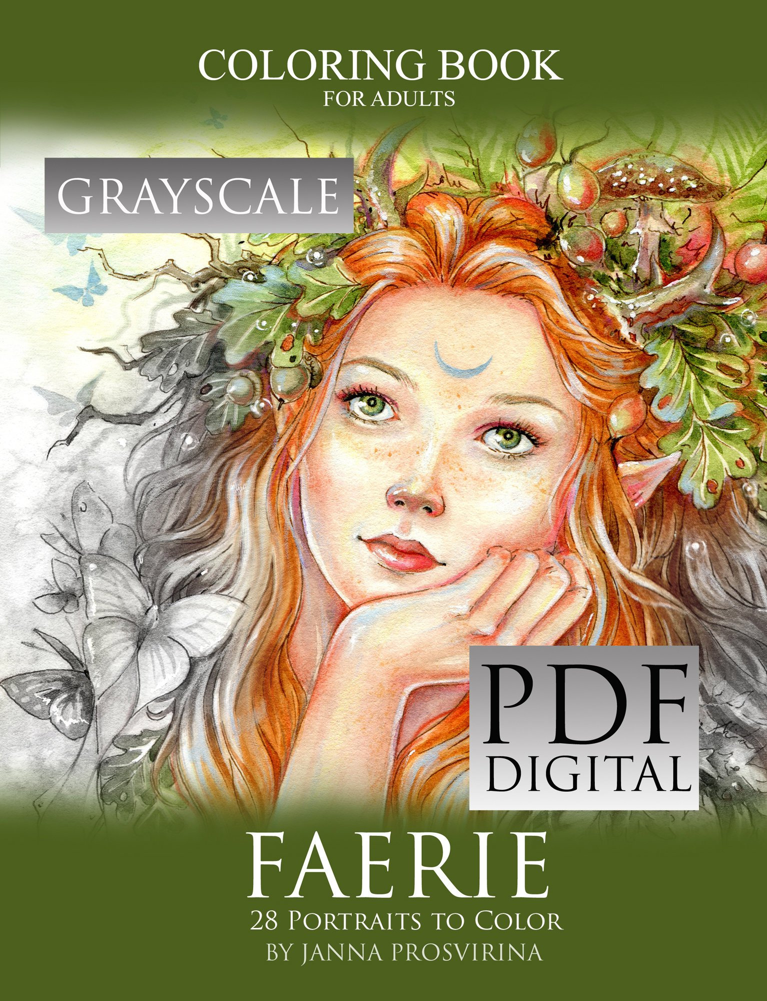 PRINTABLE Instant Download, PDF GRAYSCALE Coloring Book, Coloring Pages ...