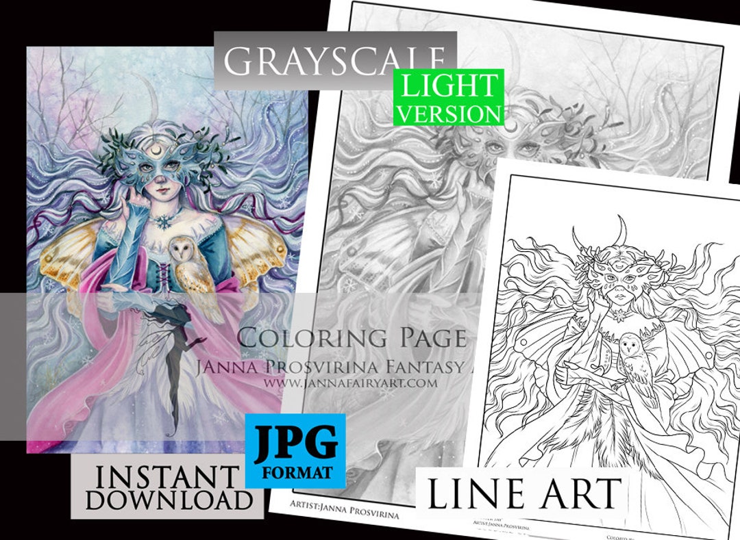 GRAYSCALE, Printable, Instant Download, Digital Stamp, Coloring Page ...