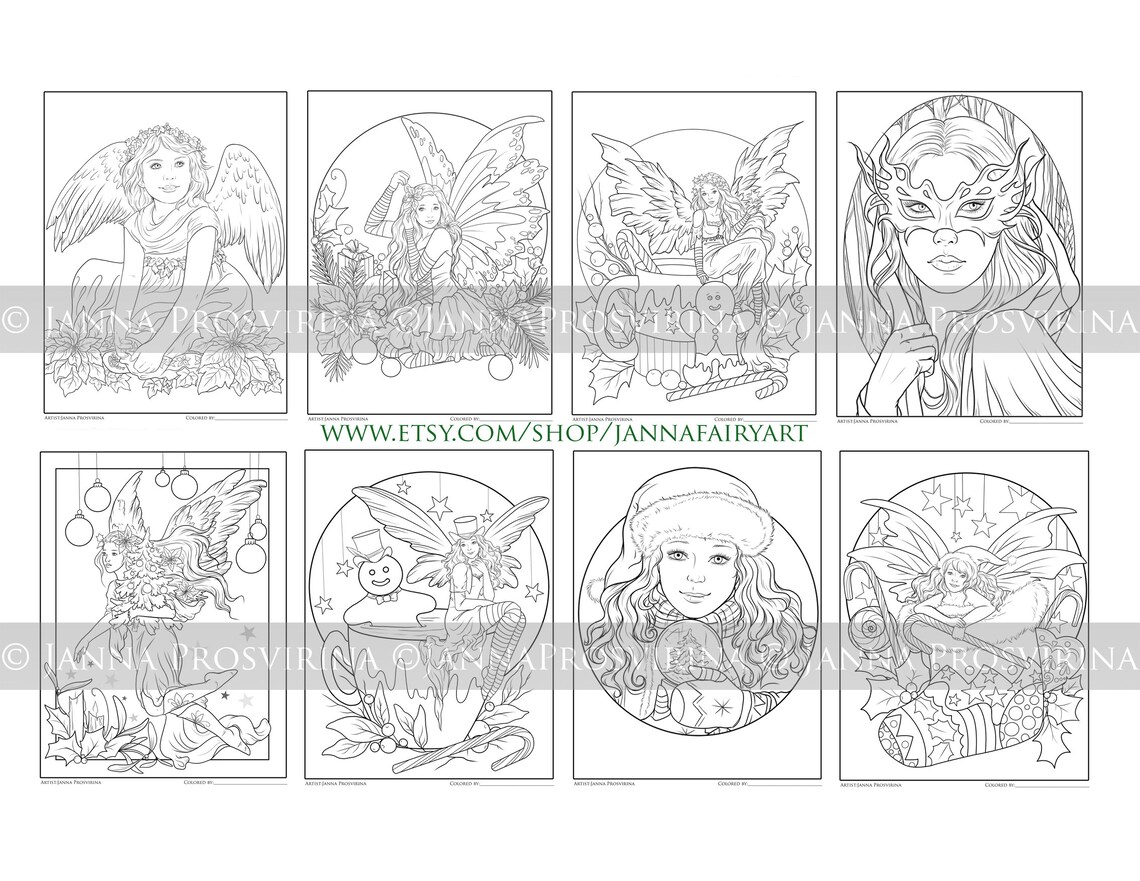 PRINTABLE PDF Coloring Book Christmas Yule Winter Season - Etsy