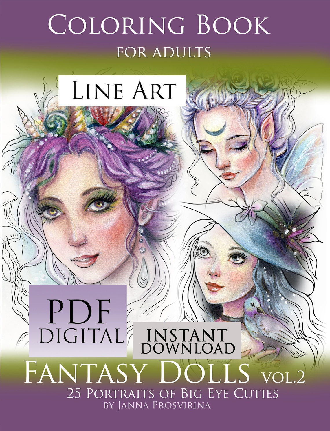 PRINTABLE PDF Coloring Book Instant Download Line Art | Etsy