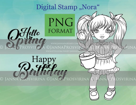 Digital Stamp Printable Page PNG Instant Download Digi | Etsy