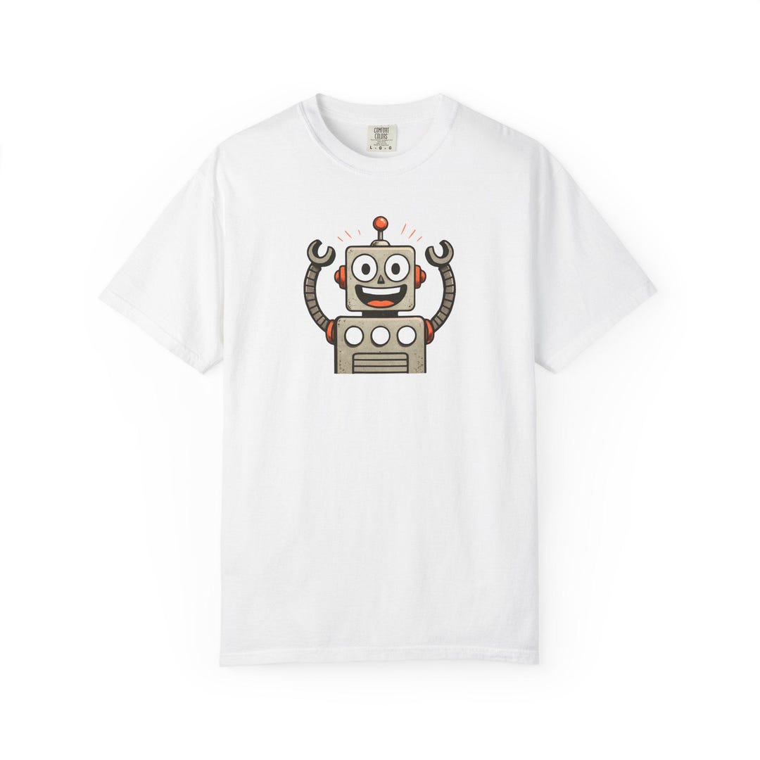 Retro Robot Tee | Cute Vintage Robot Illustration T-shirt - Etsy