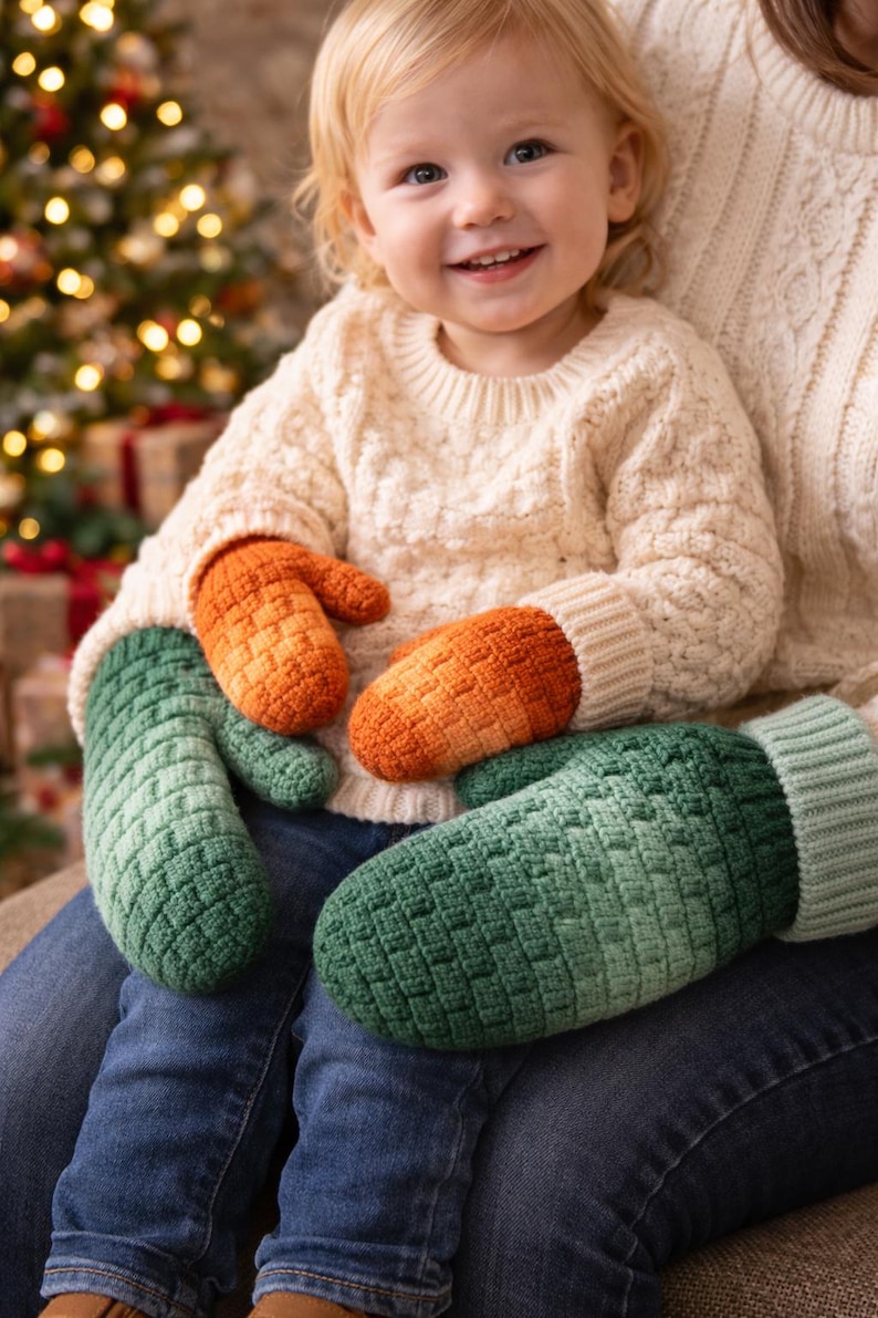Sunset Ridge Mittens Crochet Pattern | Basket Weave Mittens | Fold Over ...