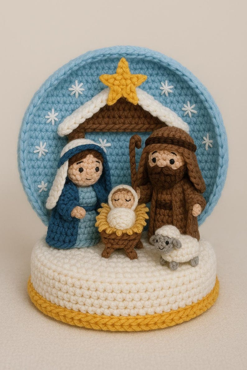 Nativity Snowglobe Crochet Pattern | 3D Stuffed Christmas Nativity ...