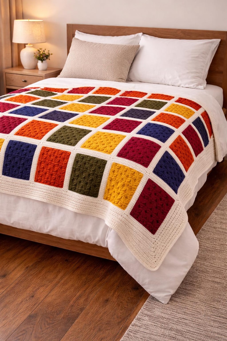 Butterfly Puff Granny Square Blanket Pattern | Modular Crochet Throw ...