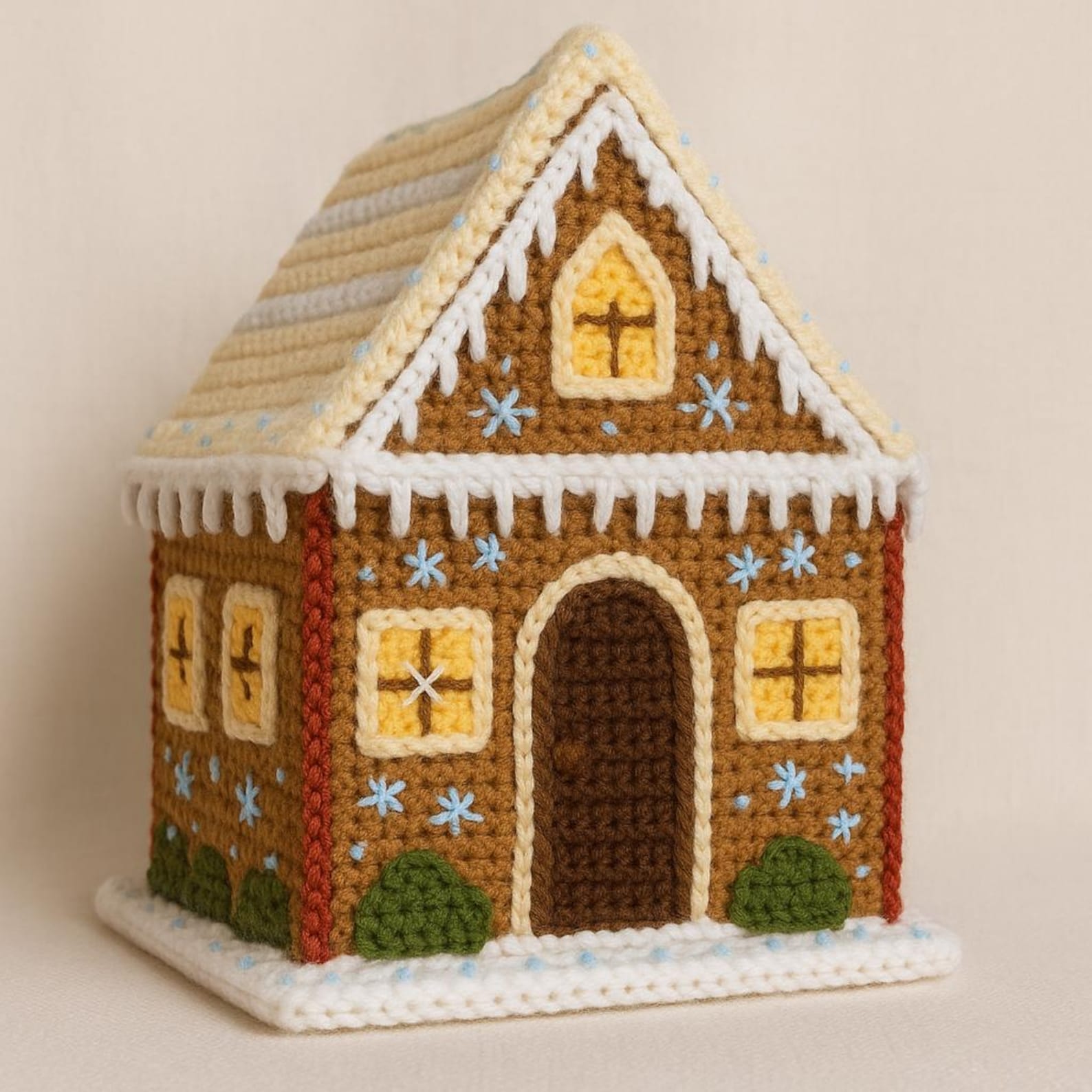 Snow Covered Gingerbread House Crochet Pattern | Winter Decor | Ice ...