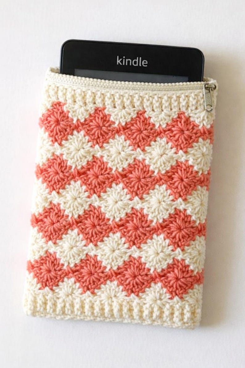 Harlequin Stitch Ereader Sleeve Crochet Pattern | Zipper Pouch (PDF ...