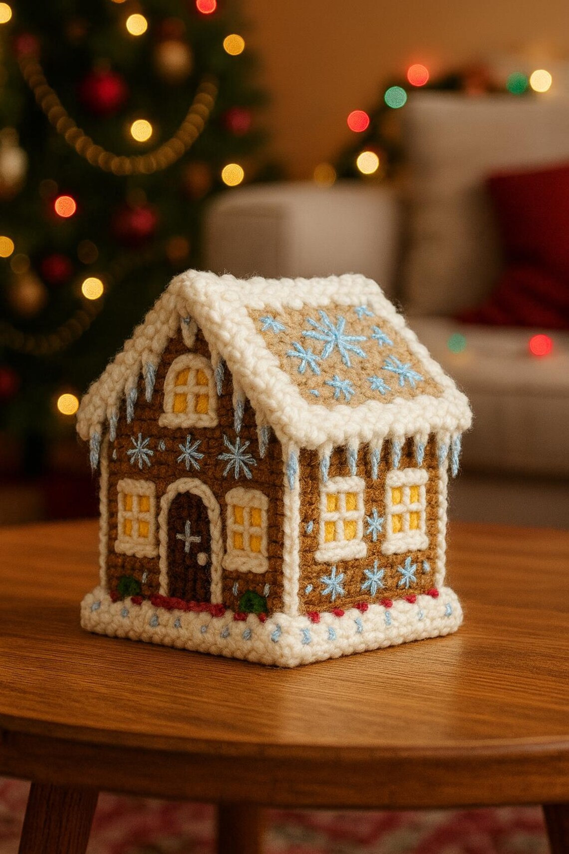 Snow Covered Gingerbread House Crochet Pattern | Winter Decor | Ice ...