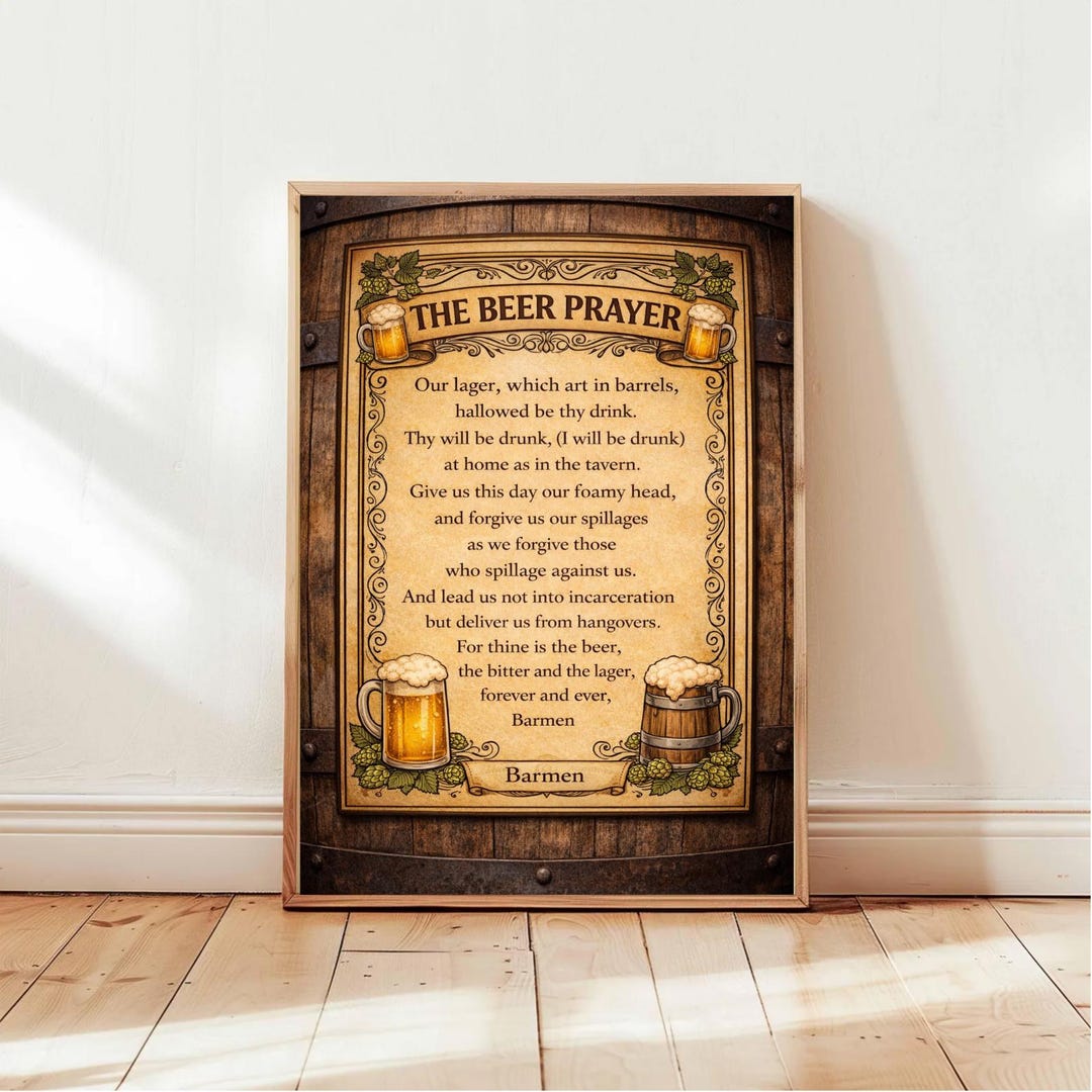 The Beer Prayer | Funny Beer Poem | Pub Art - Etsy