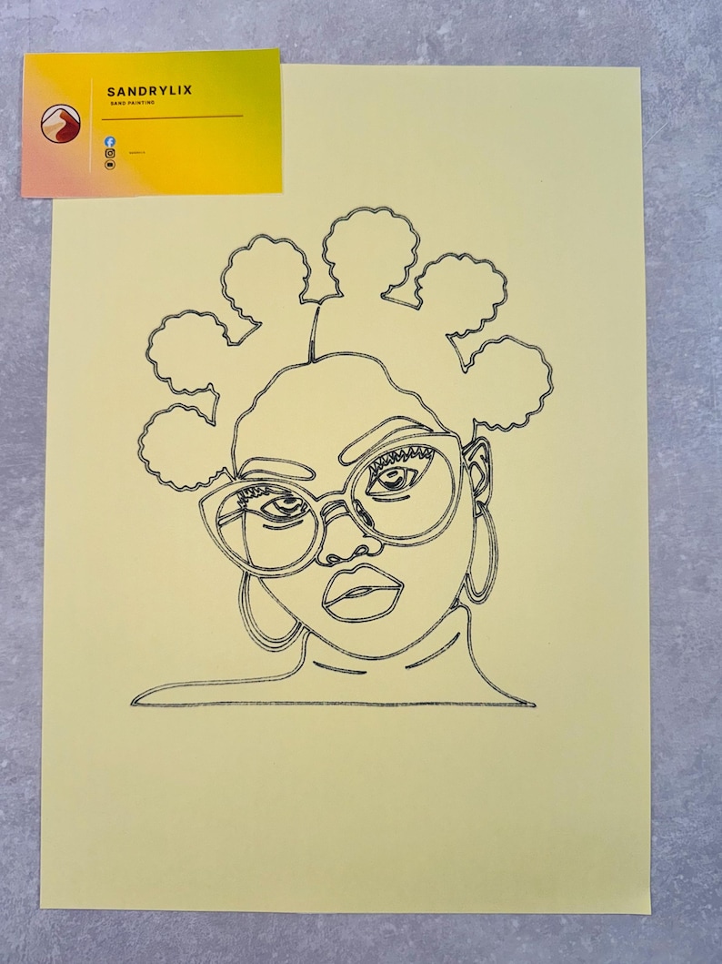 The Black Women Sand Painting – (6) Paper of Handmade A4 Sand Art ...