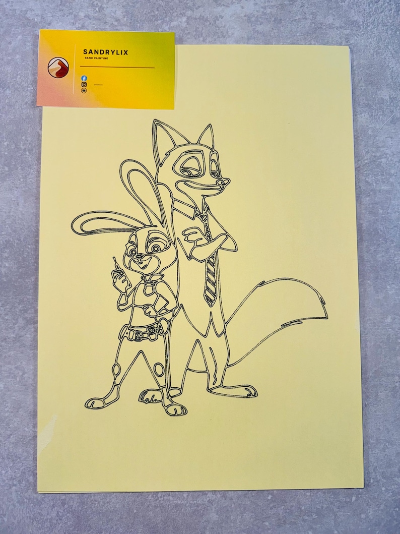 Zootopia – (6) Paper of Handmade A4 Sand Art Sheets | - Etsy