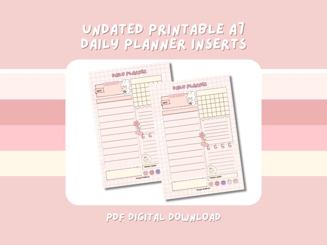 Printable A7 Undated Daily Planner Insert | Digital Download - Etsy