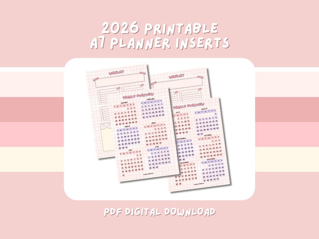 2026 A7 Printable Planner Inserts | Minimal Daily Planner | Instant ...