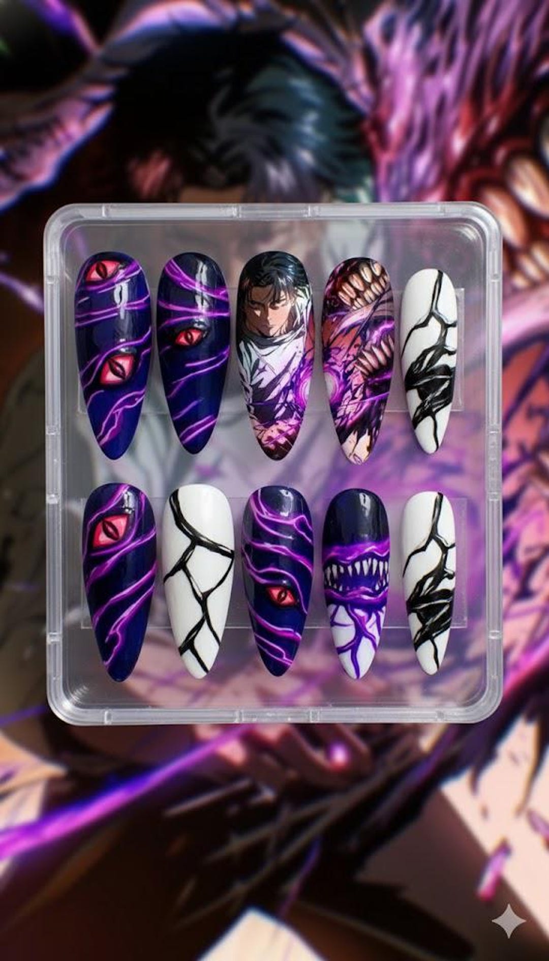 Yuta Okkotsu Cursed Spirit Press on Nails | Purple Eye Monster Anime ...