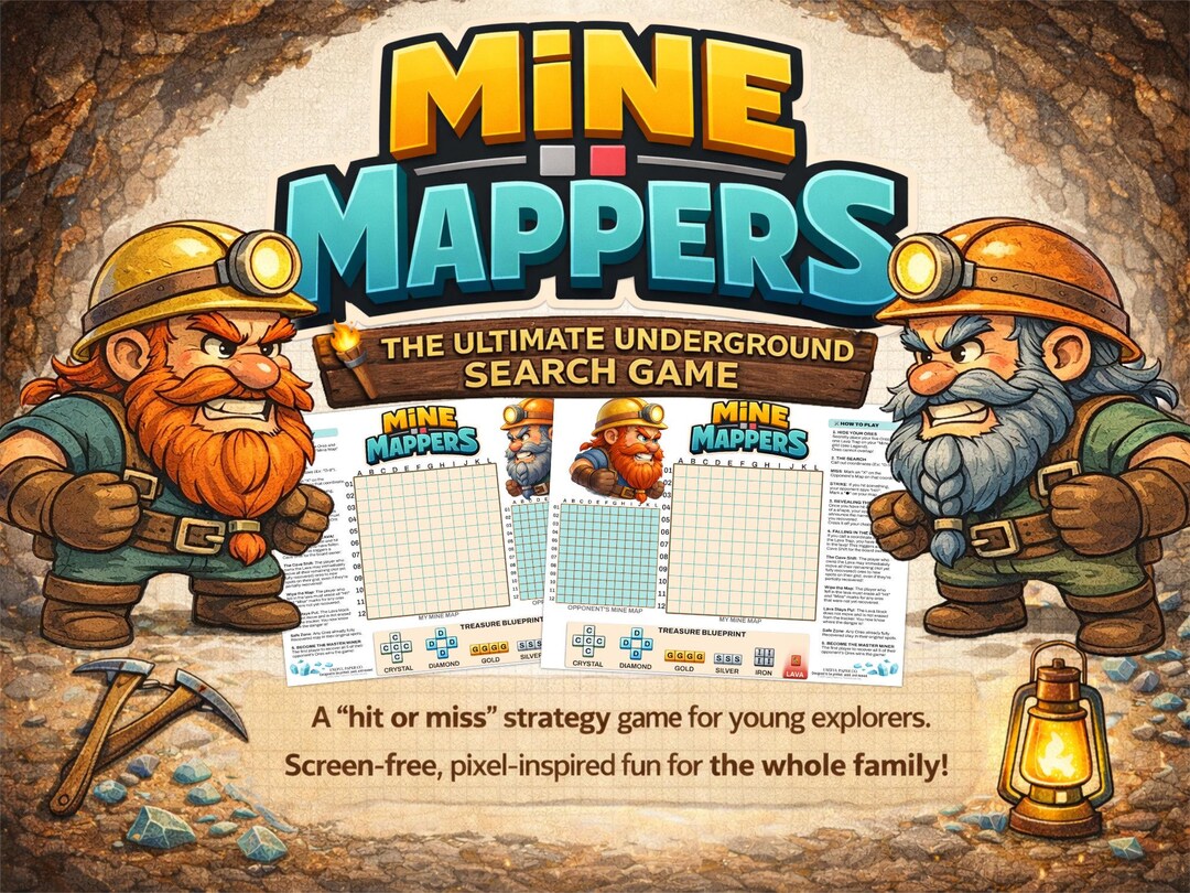 Mine Mappers Game: Battleship-like Mining Strategy | Printable Treasure ...