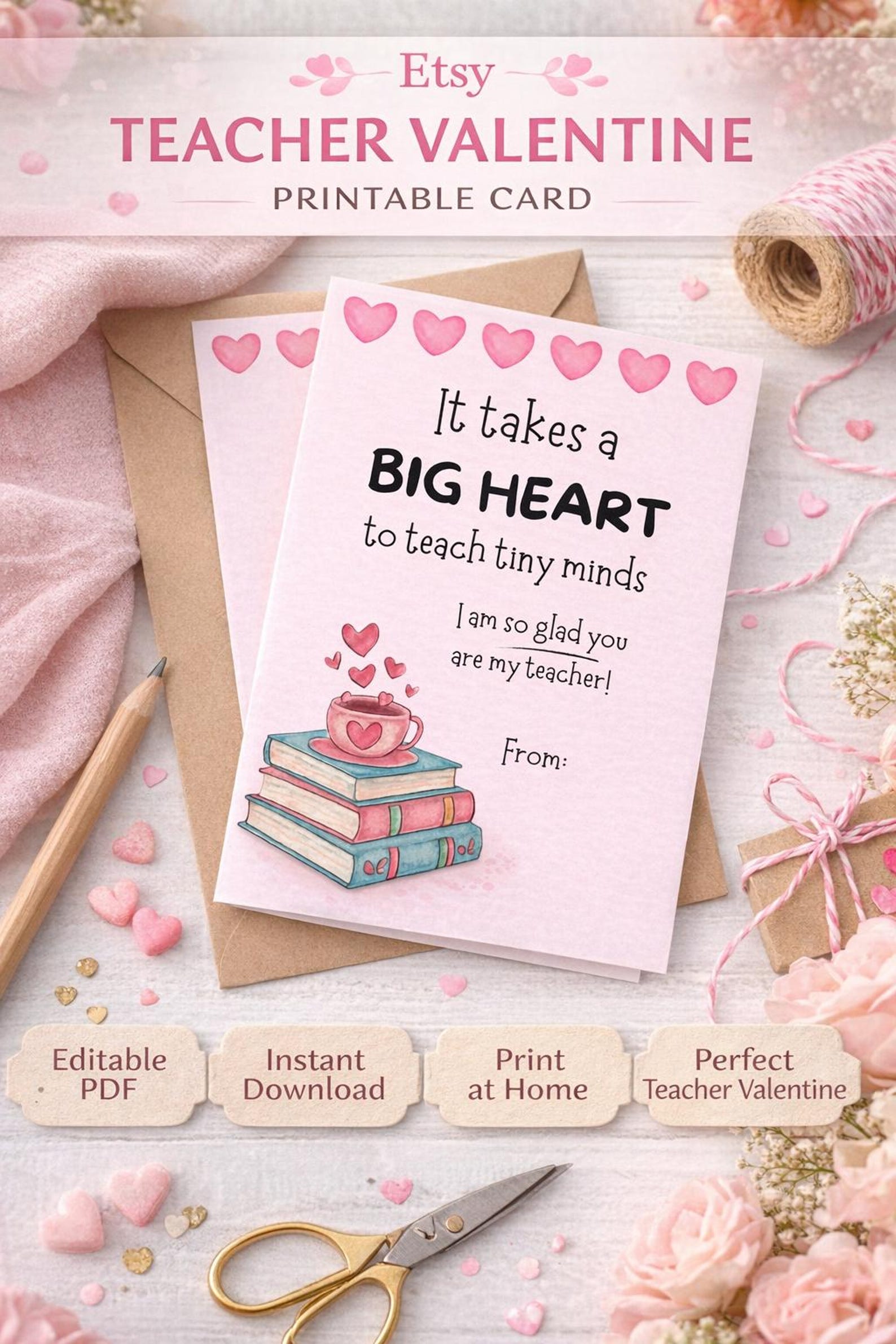 Valentine-for-teacher, Teacher Valentine Card, Digital Download - Etsy