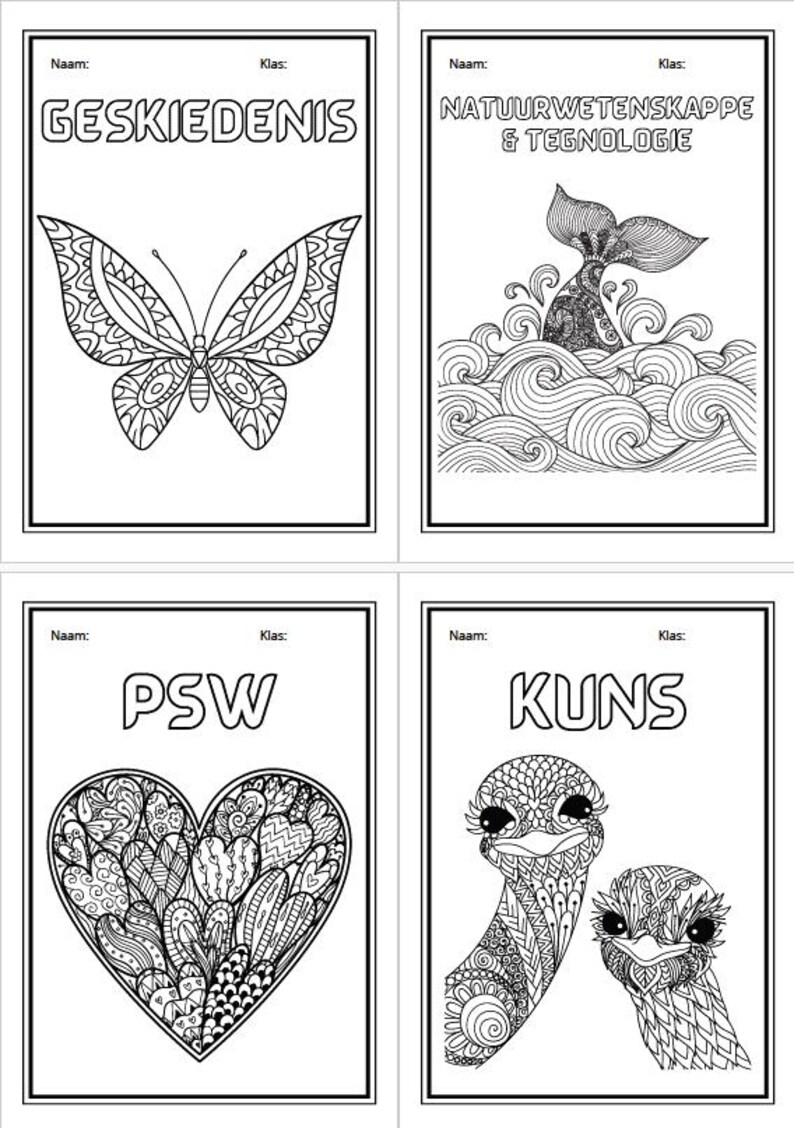 Grade 4-6 Afrikaans Book Covers - Etsy