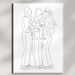 Bestie Line Art Print – Minimal Hand Drawn Illustration, Friendship ...