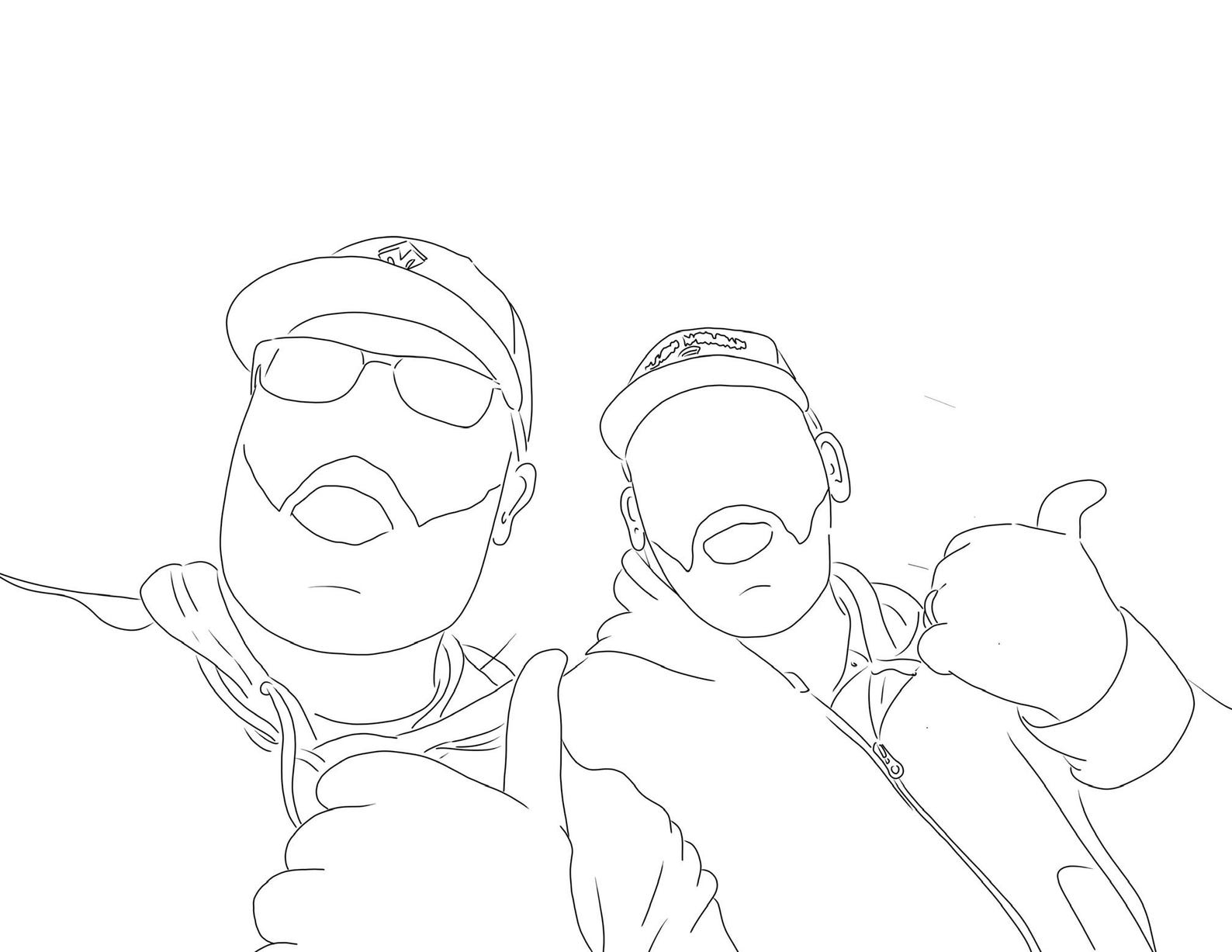 Bestie Line Art Print – Minimal Hand Drawn Illustration, Friendship ...