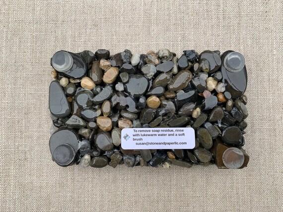 Soap Dishes & Dispensers Beach Pebble Soap Dish Sponge Rest Bathroom ...