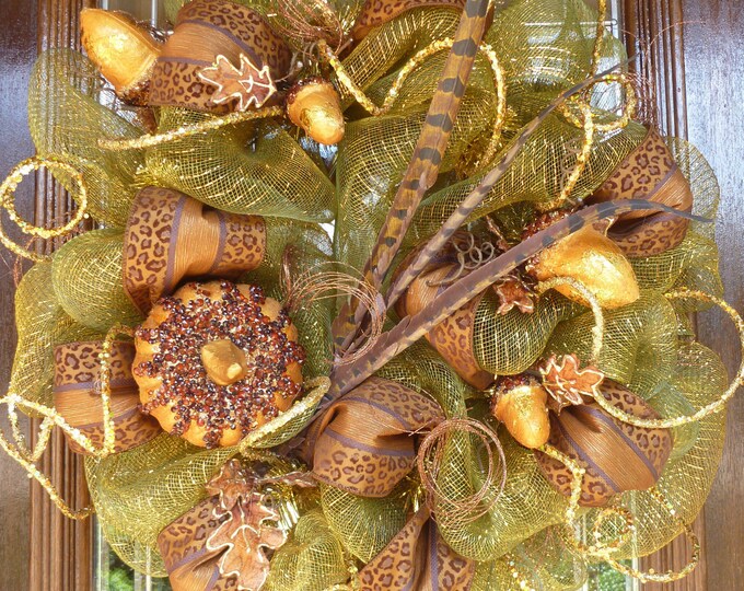 PUMPKIN and ACORNS FALL Wreath - Etsy