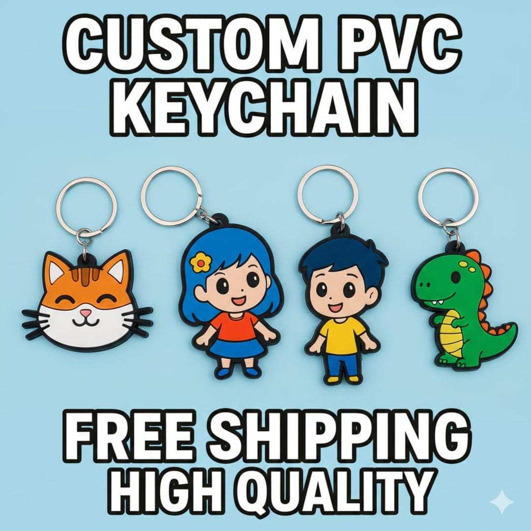 Custom 3D PVC Keychains: Personalized Logo Rubber Key Tags (double ...