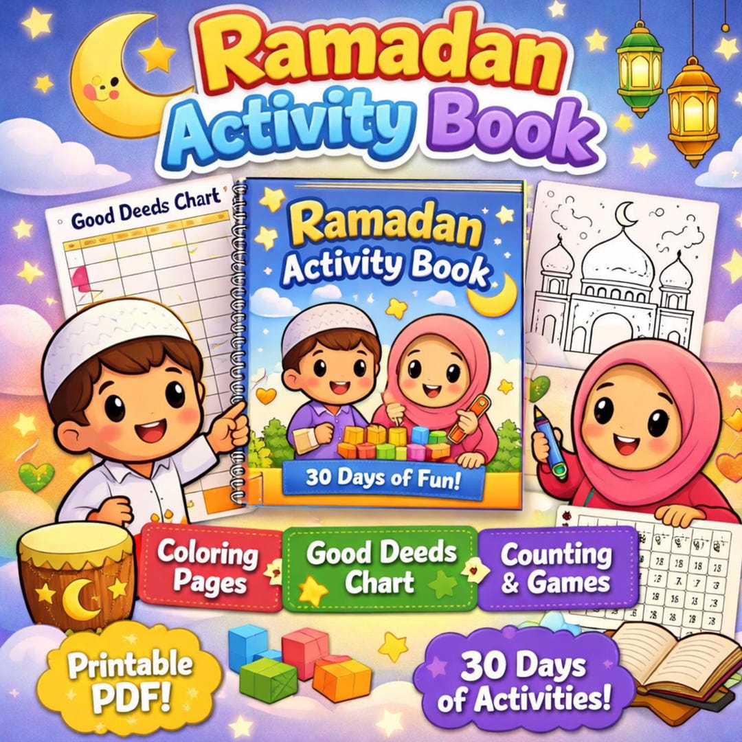 Ramadan Activity Book for Kids | Islamic Printable Workbook | Ramadan ...