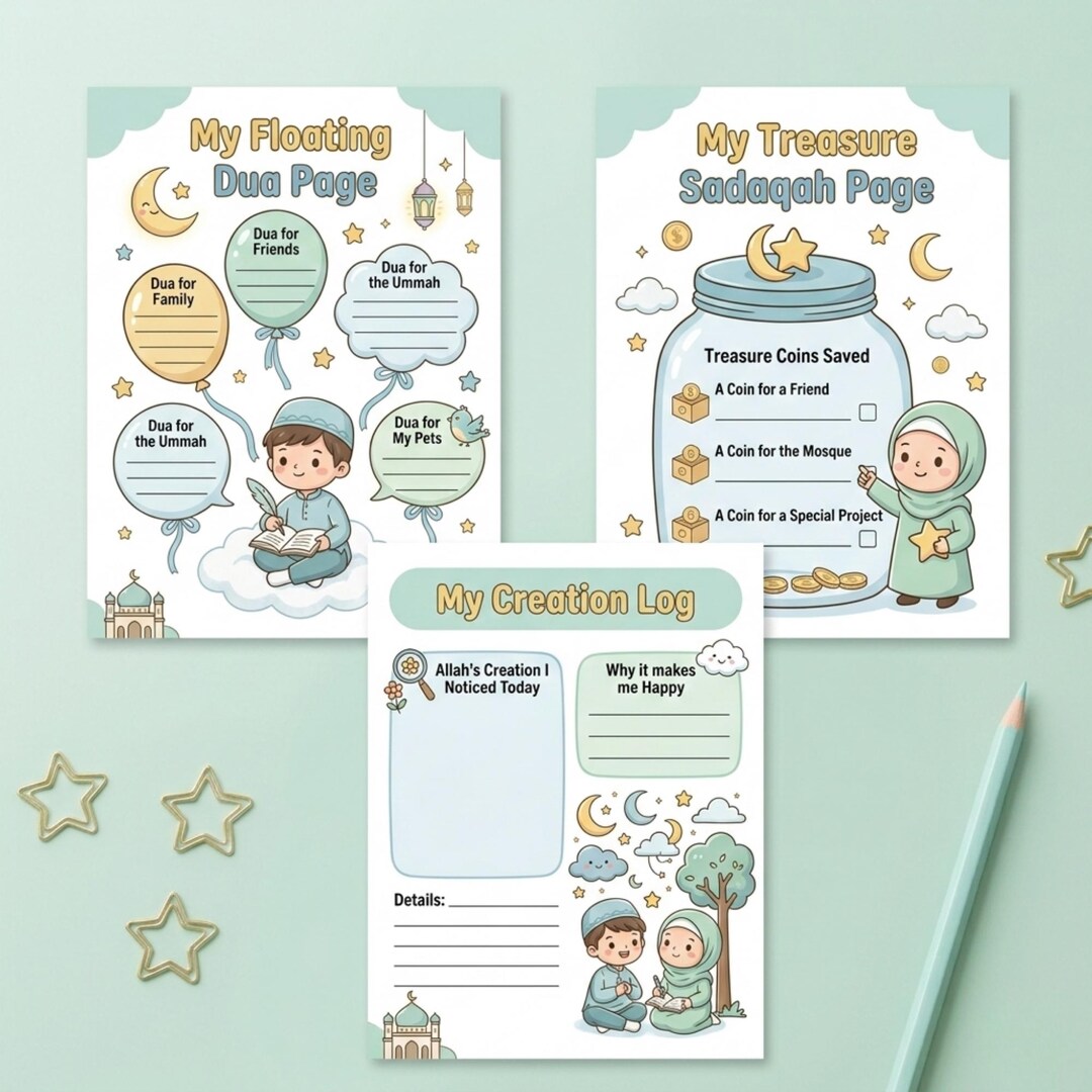 Kids Ramadan Planner | Islamic Activity Workbook, Dua, Salah Tracker ...